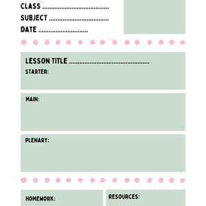 Downloadable Lesson Plan, Colourful Teaching Lesson Plan, Template ...