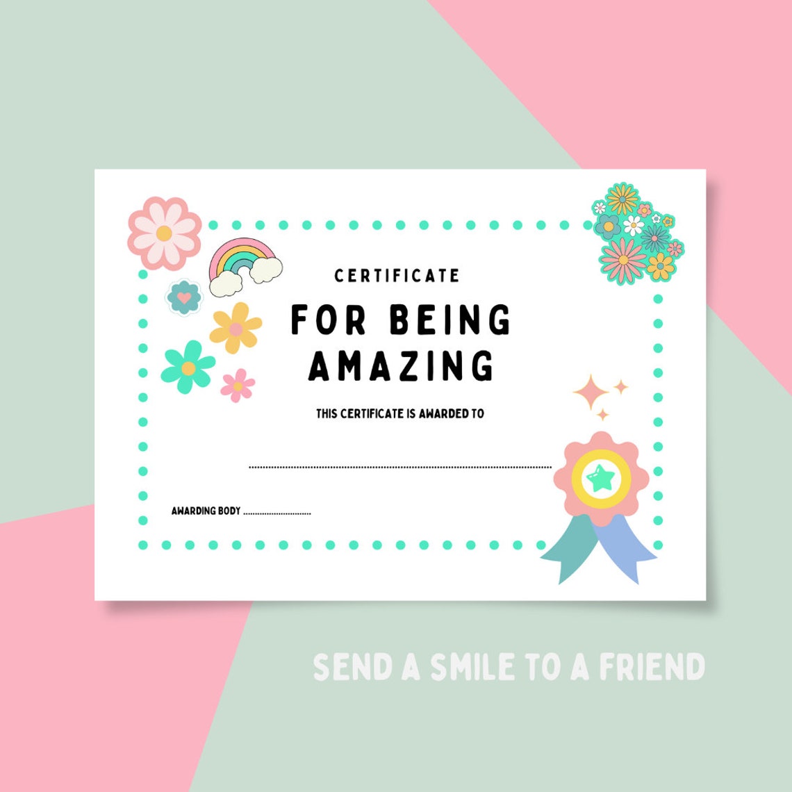 Certificate, Fun Certificate, Send a Smile, Positive Certificate ...
