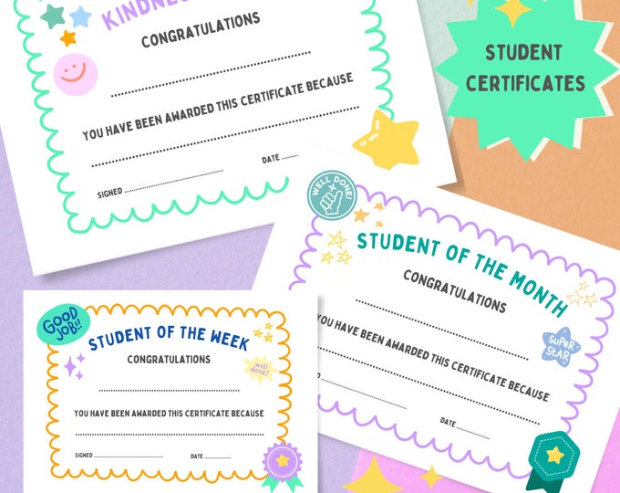 Editable School Star Certificates Superstar Awards Class Awards ...