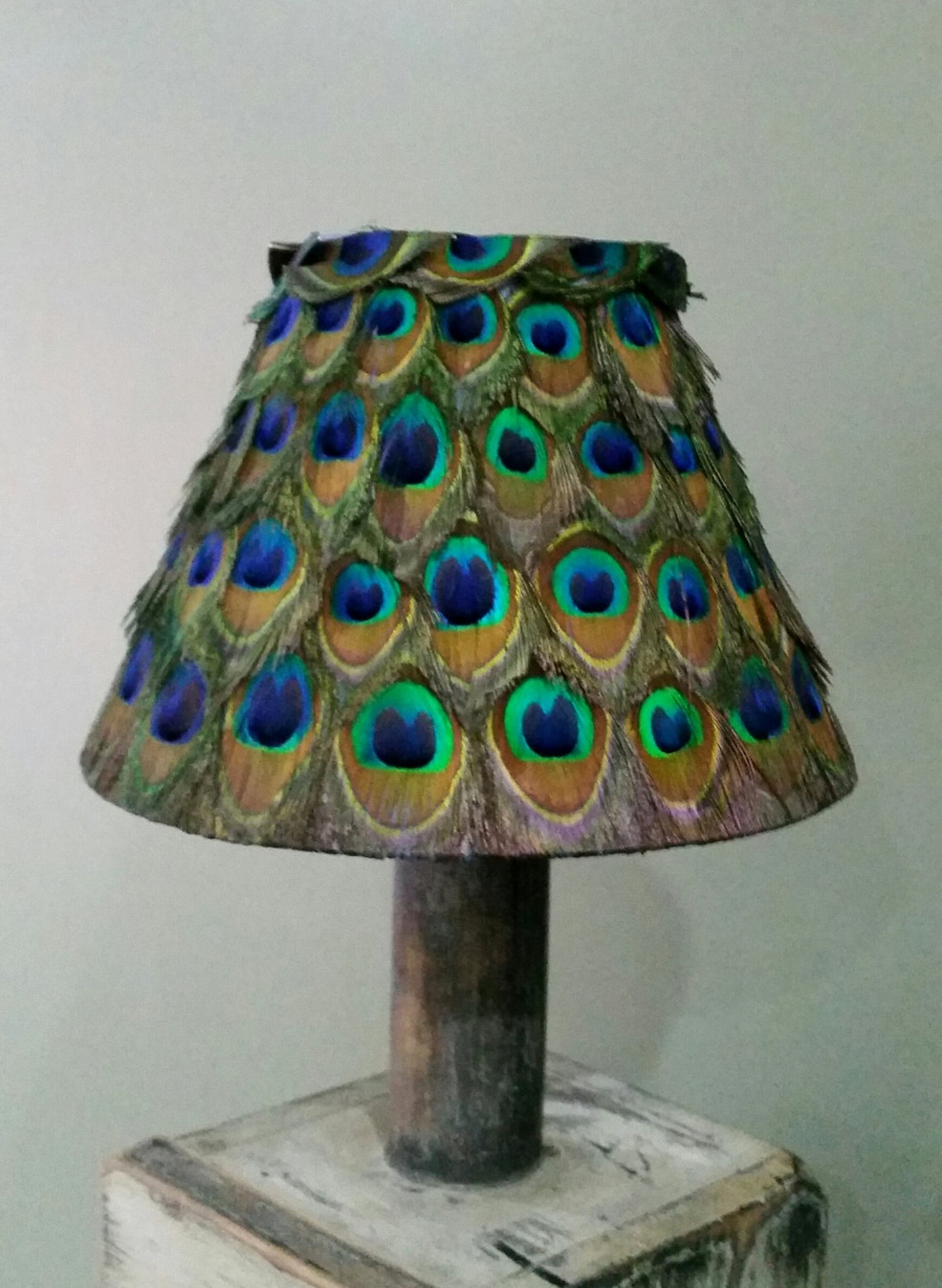UNIQUE REAL Peacock Feather Lampshade 23cm (9") 9 Inches - Etsy