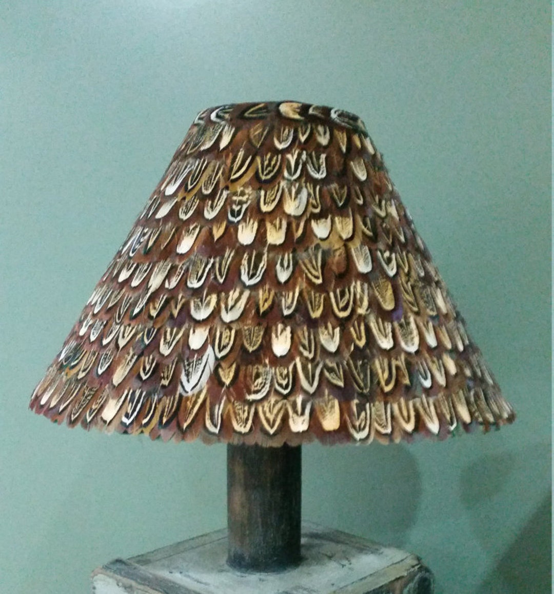 23-25cm REAL Pheasant Feather Lamp Shade Lampshade Coolie - Etsy