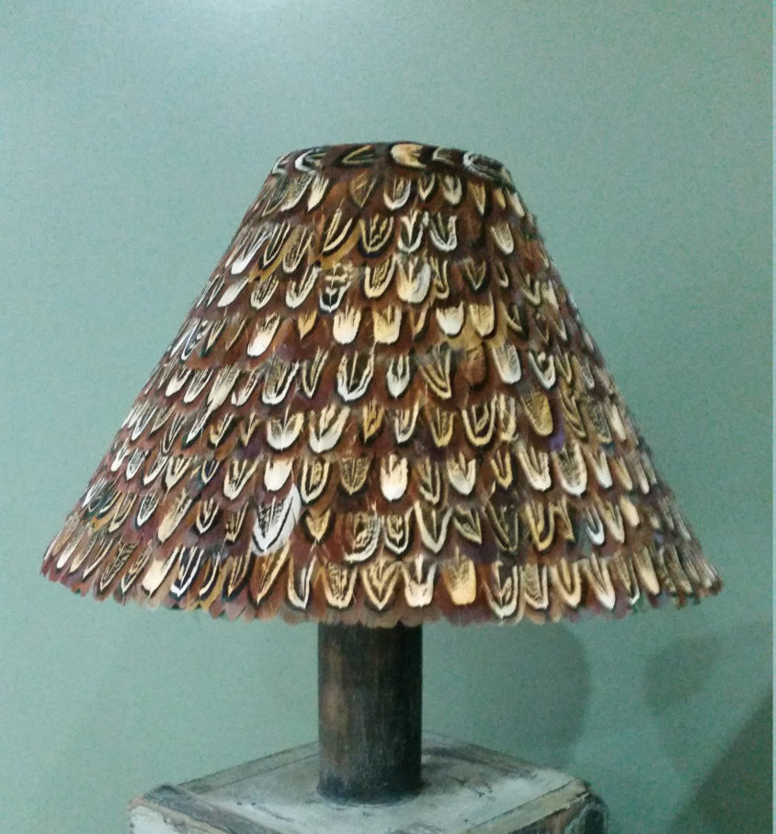 23-25cm REAL Pheasant Feather Lamp Shade Lampshade Coolie - Etsy
