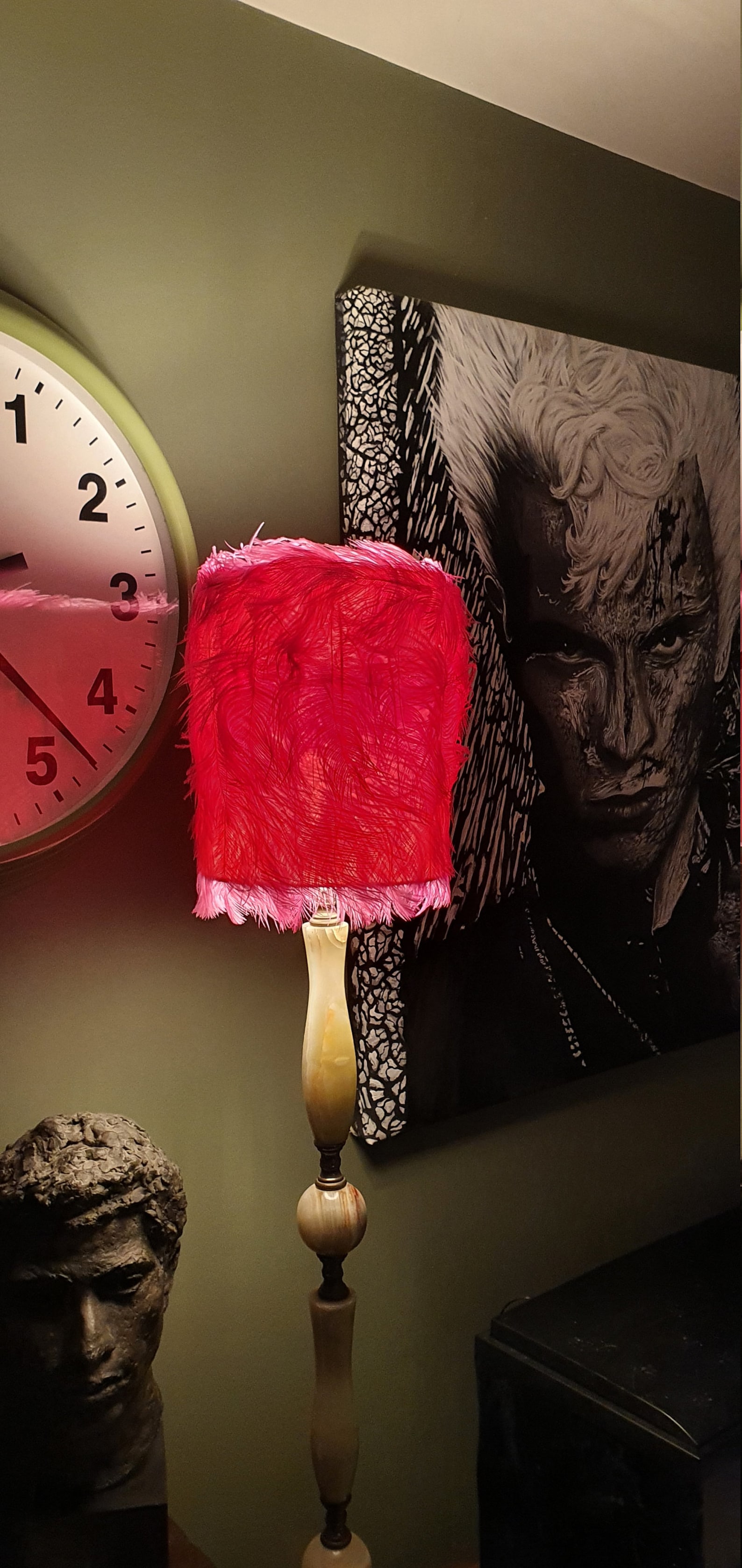 Ostrich Feather PINK or BLUE or WHITE Lamp Shade Lampshade - Etsy UK