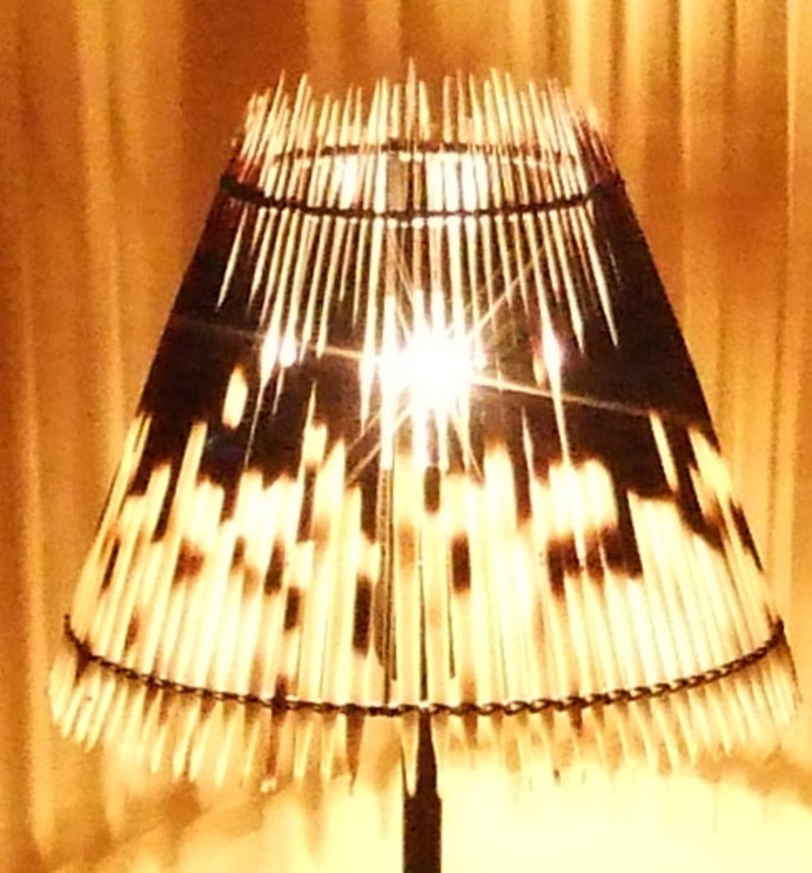 Porcupine Quill Bedside Lampshade With STUNNING Lighting Effect Quirky ...