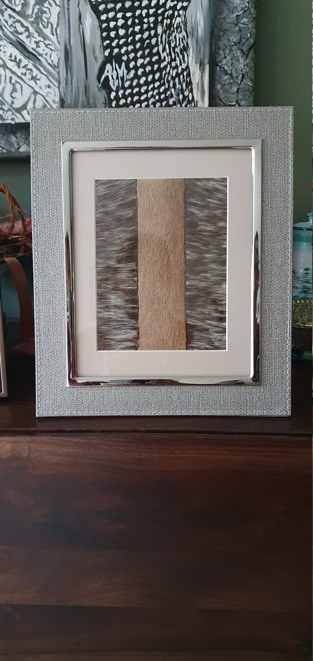 Nguni Cowhide and Springbok in Glass Frame - Etsy