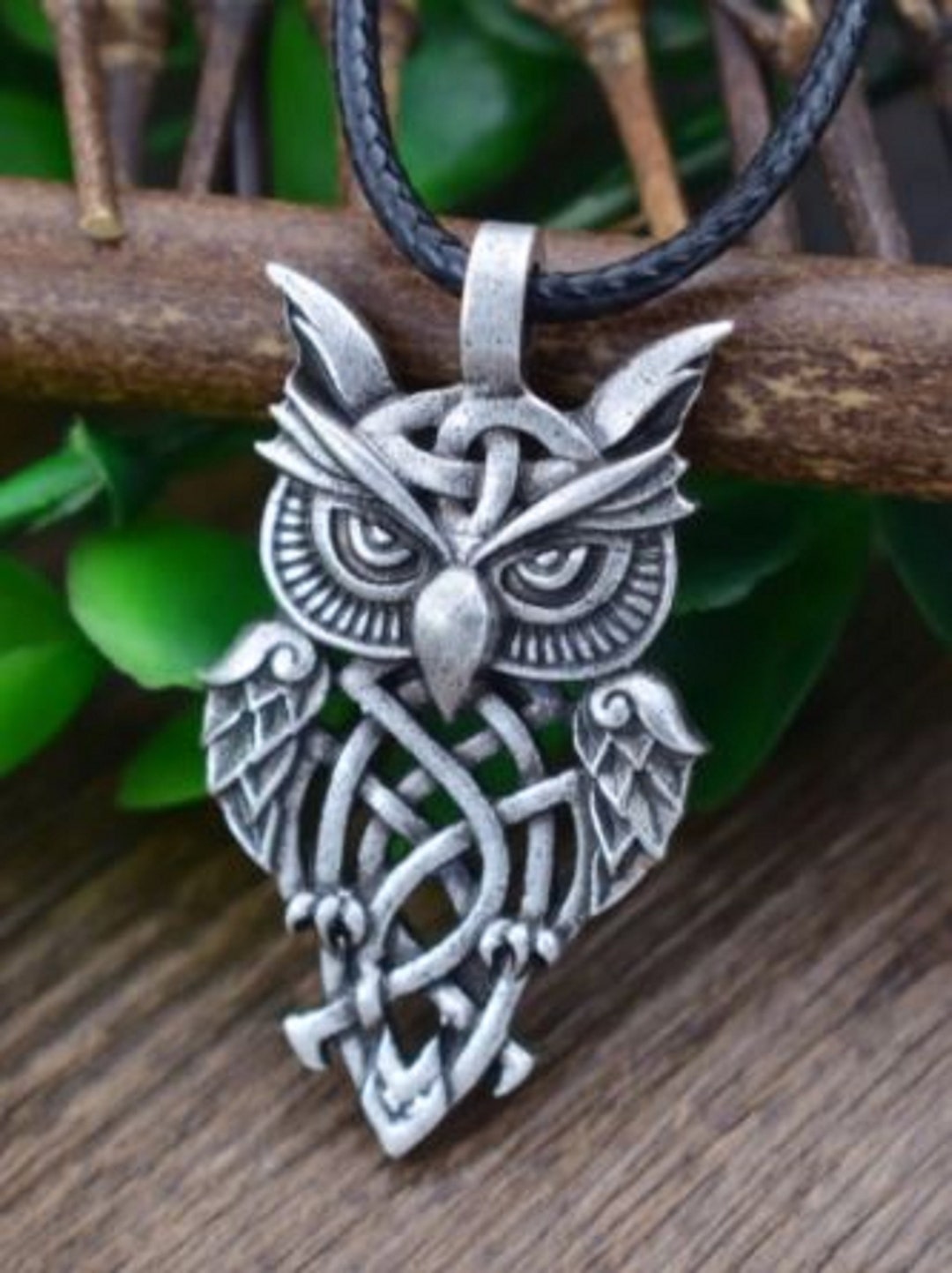 0123 Celtic Knot Owl Necklace / Nordic Ruin Necklace / - Etsy UK