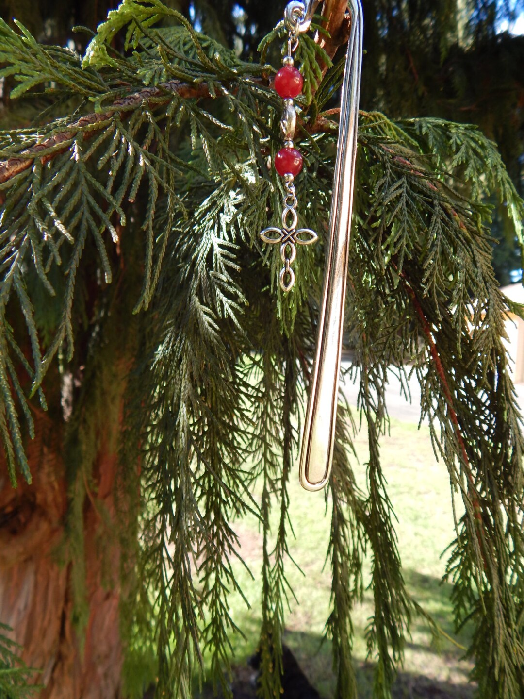 0123 Celtic Cross and Red Jade Metal Bookmark / Metal Book Mark ...