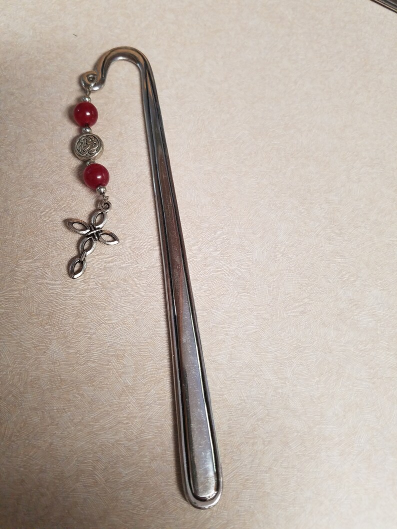 0123 Celtic Cross and Red Jade Metal Bookmark / Metal Book - Etsy