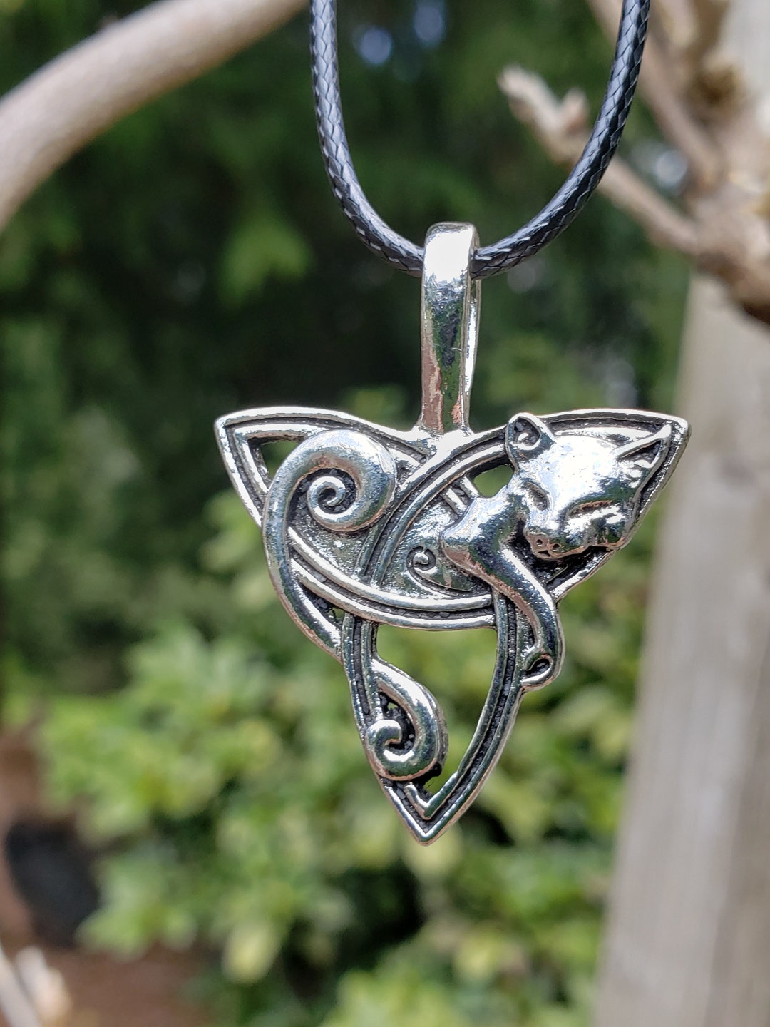 0123 Celtic Trifecta Fox Necklace / Celtic Knot Necklace / Necklace ...
