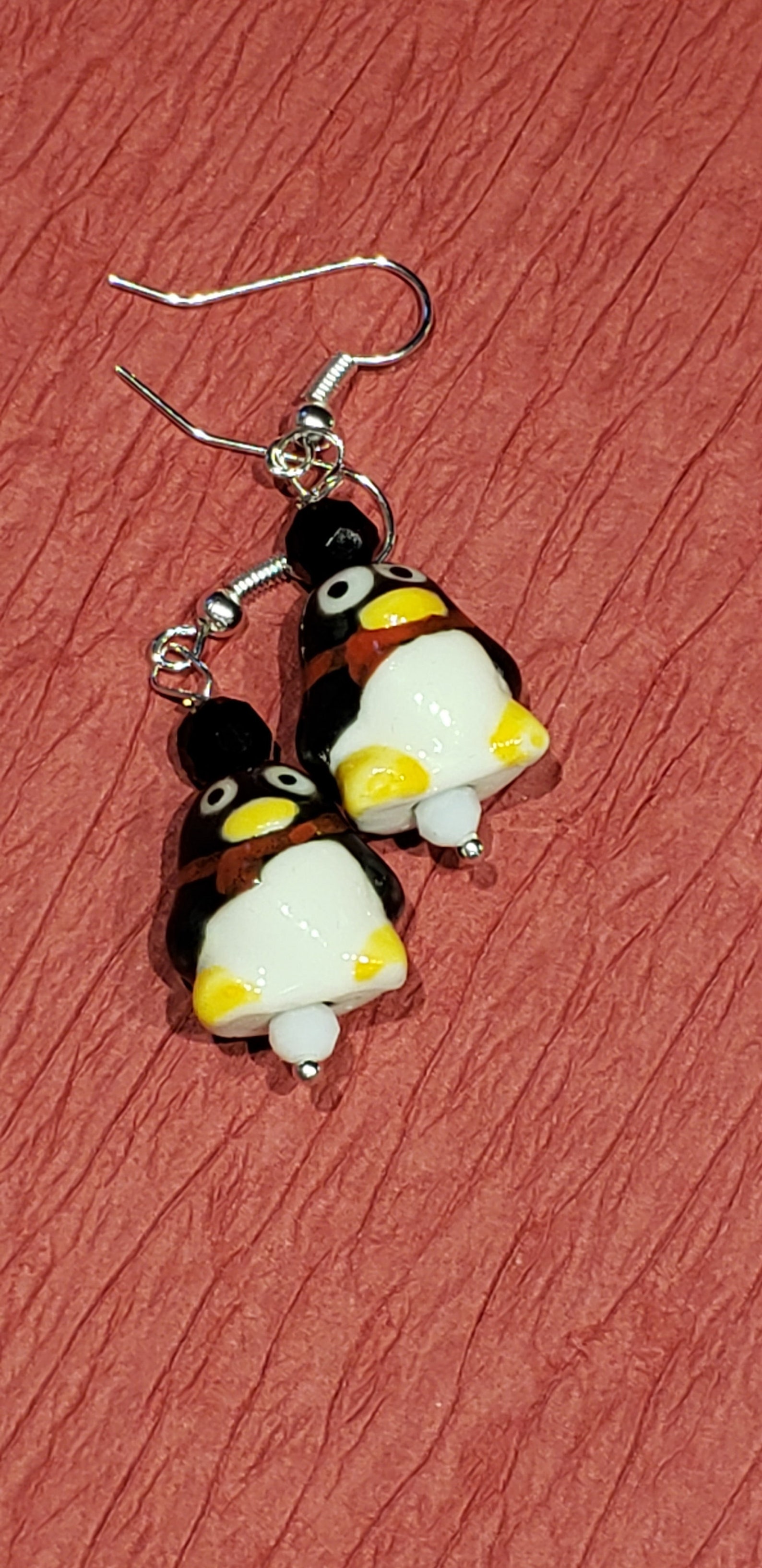 Glass Penguin Drop Earrings / Drop Earrings / Handmade Earrings ...