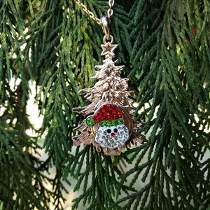 0823 - Gold Christmas Tree Snap Necklace With Two Snap Charms / Santa ...