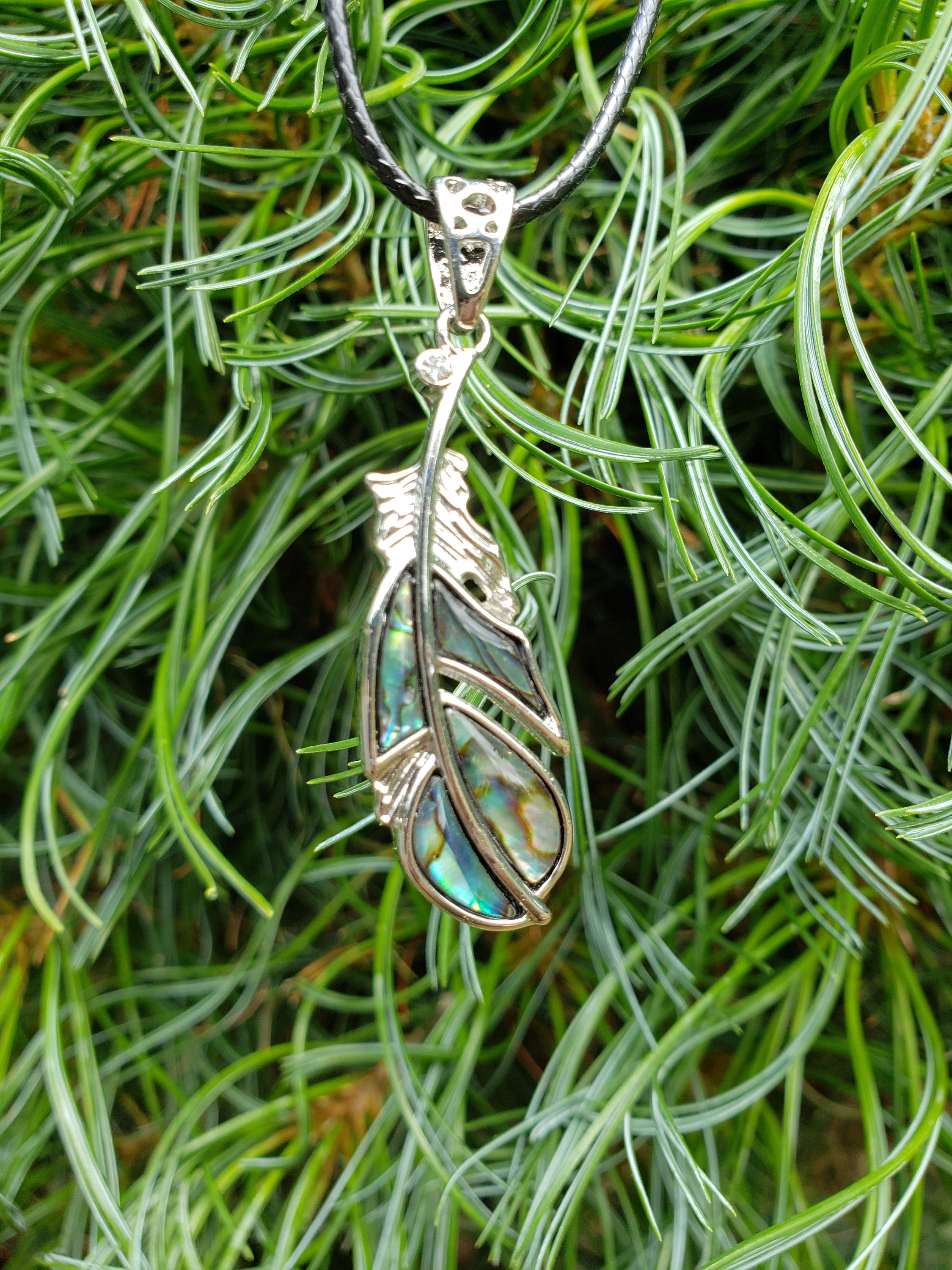04 Abalone Feather Necklace / Abalone Necklace / Shell - Etsy Singapore