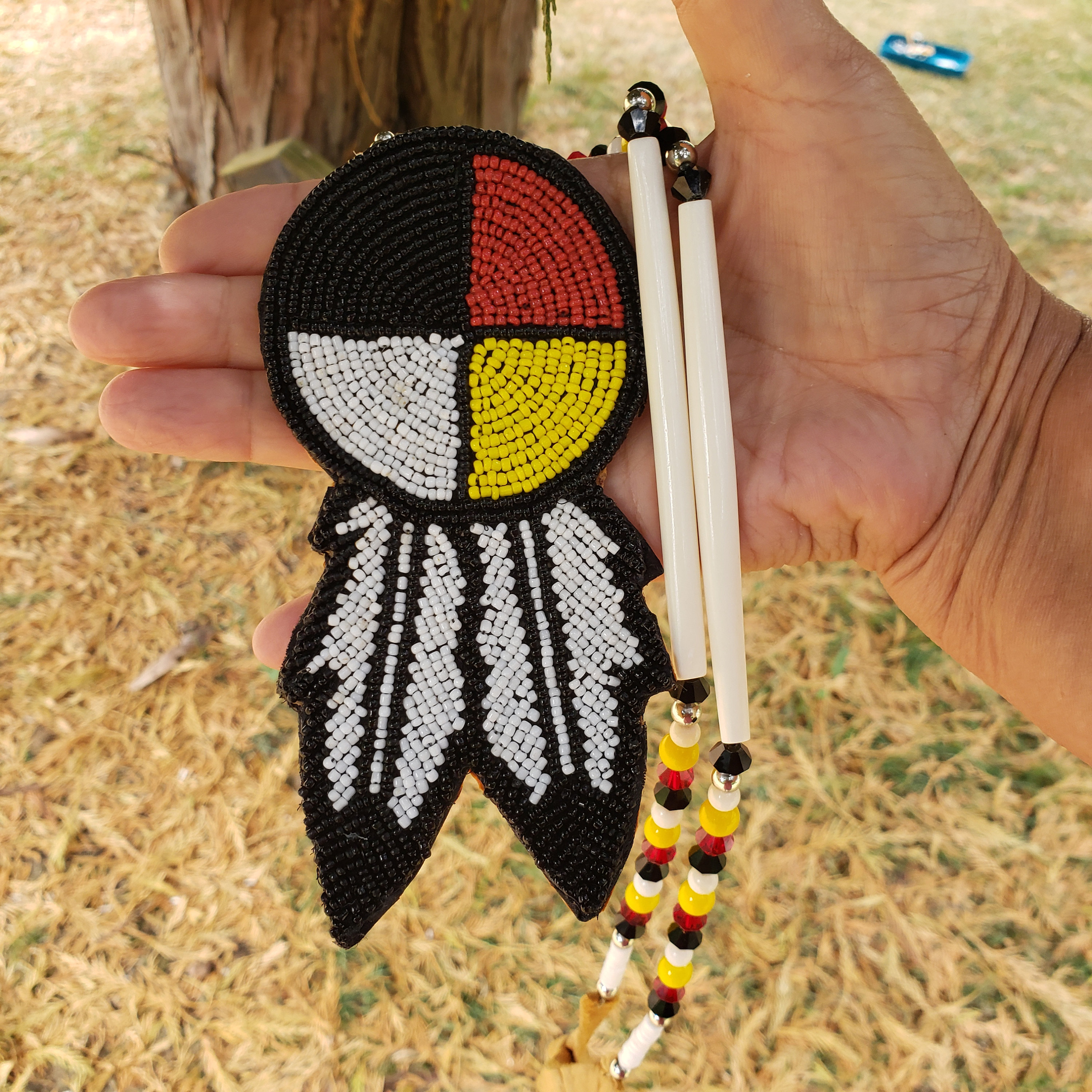 Medicine Wheel With Feathers