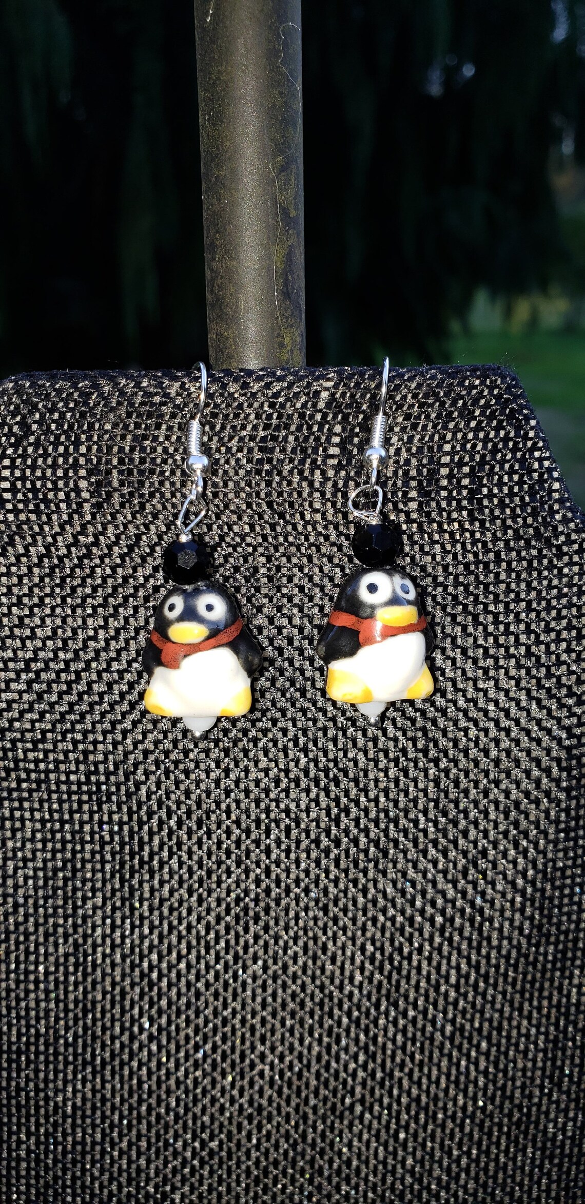 Glass Penguin Drop Earrings / Drop Earrings / Handmade Earrings ...