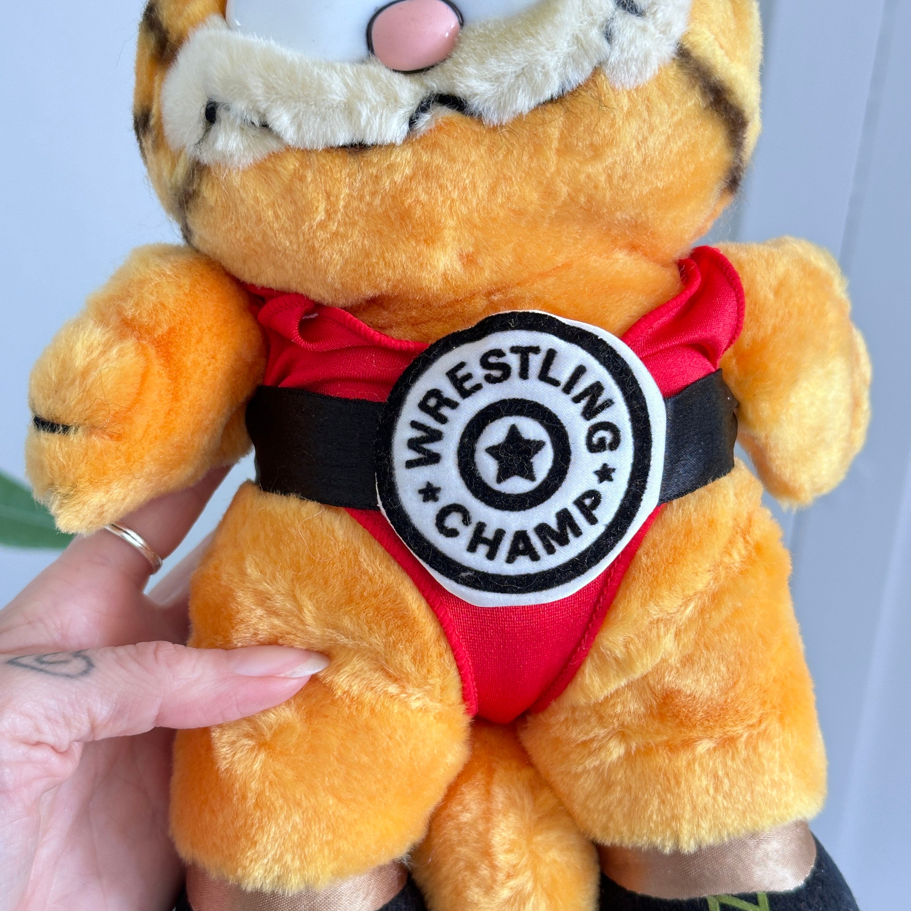 Vintage 1981 Dakin Garfield Wrestling Champ Wrestler Outfit Orange ...