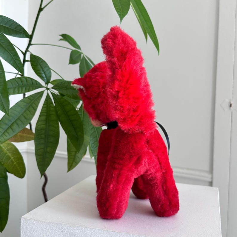RARE Vintage 1950s Red Feisty Kitty Cat Rubber Face Plush Stuffed ...