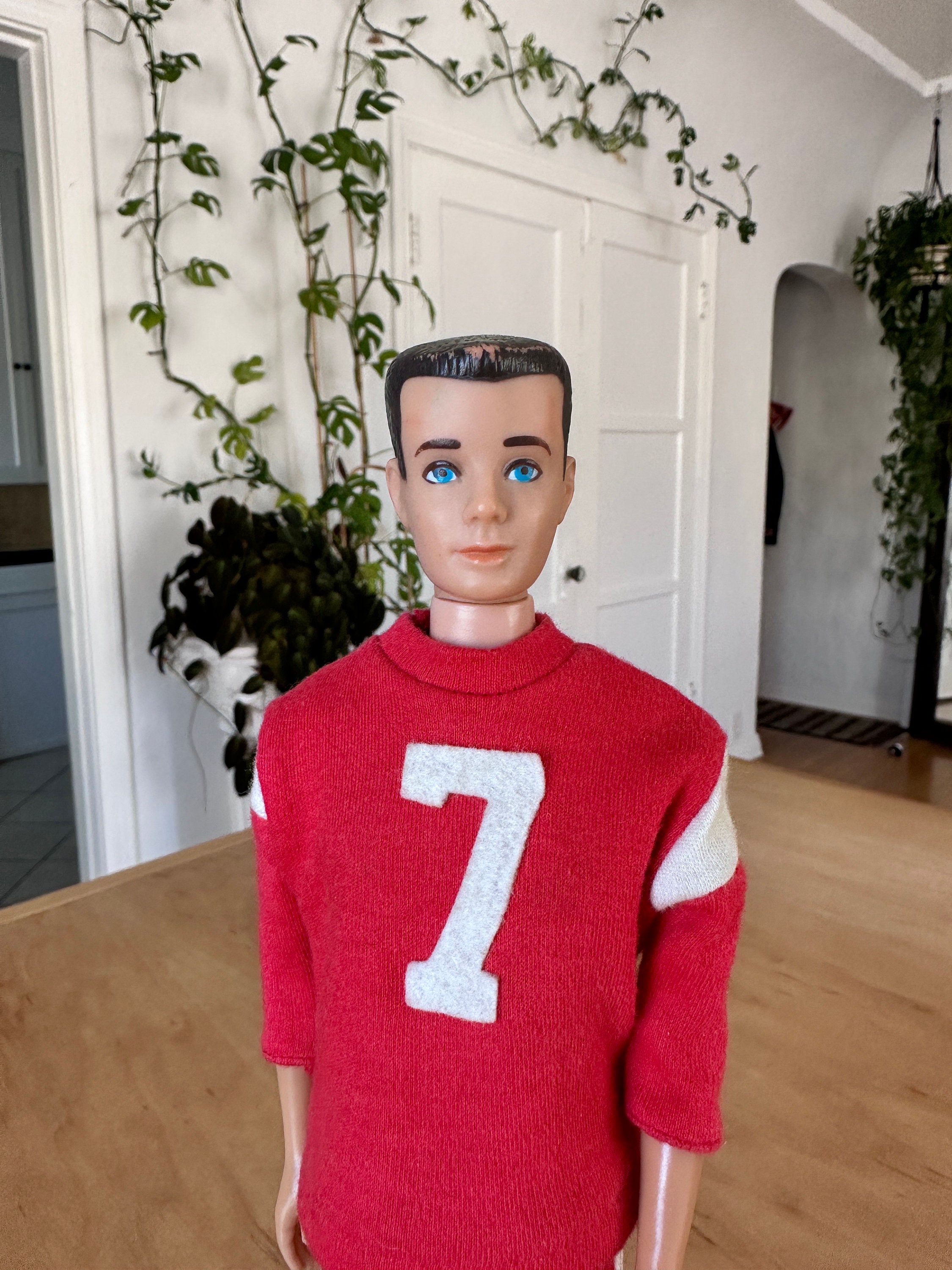 Vintage 1960 Ken Doll Molded Brown Hair Blue Eyes Football - Etsy
