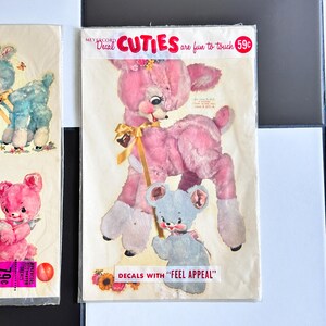NOS Lot Vintage 1950s Meyercord Cuties Large Flocked Feel Appeal Wall ...
