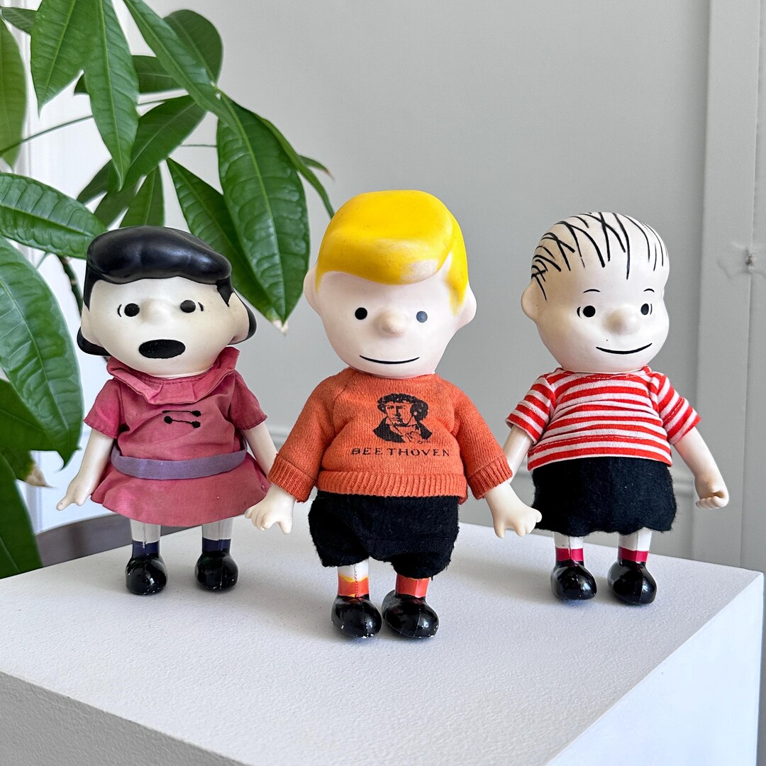 Cutest 3x Set Vintage 1966 Peanuts Pocket Dolls Schroeder Lucy Linus ...