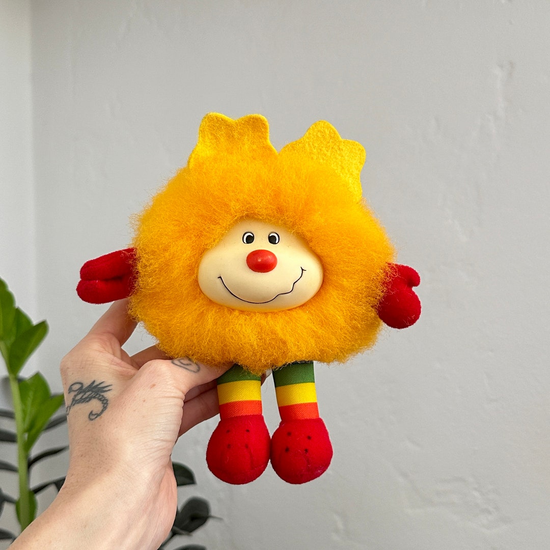 Vintage 1983 Rainbow Brite Sprite Spark 7" Yellow Plush Hallmark Taco ...