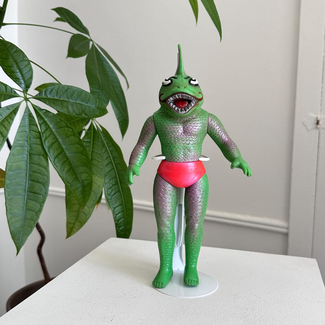 Vintage Nakajima 1970s Tiger Mask Piranha Man Sofubi Japan Soft Vinyl Figure Monster - Etsy