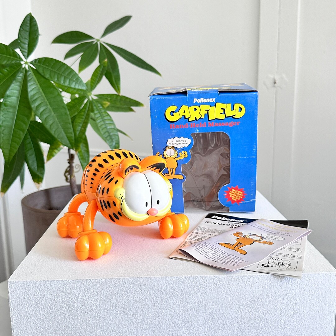 NIB Vintage Garfield Hand Held Massager Pollenex Battery Powered Orange ...