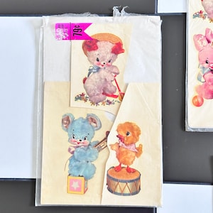 NOS Lot Vintage 1950s Meyercord Cuties Large Flocked Feel Appeal Wall ...