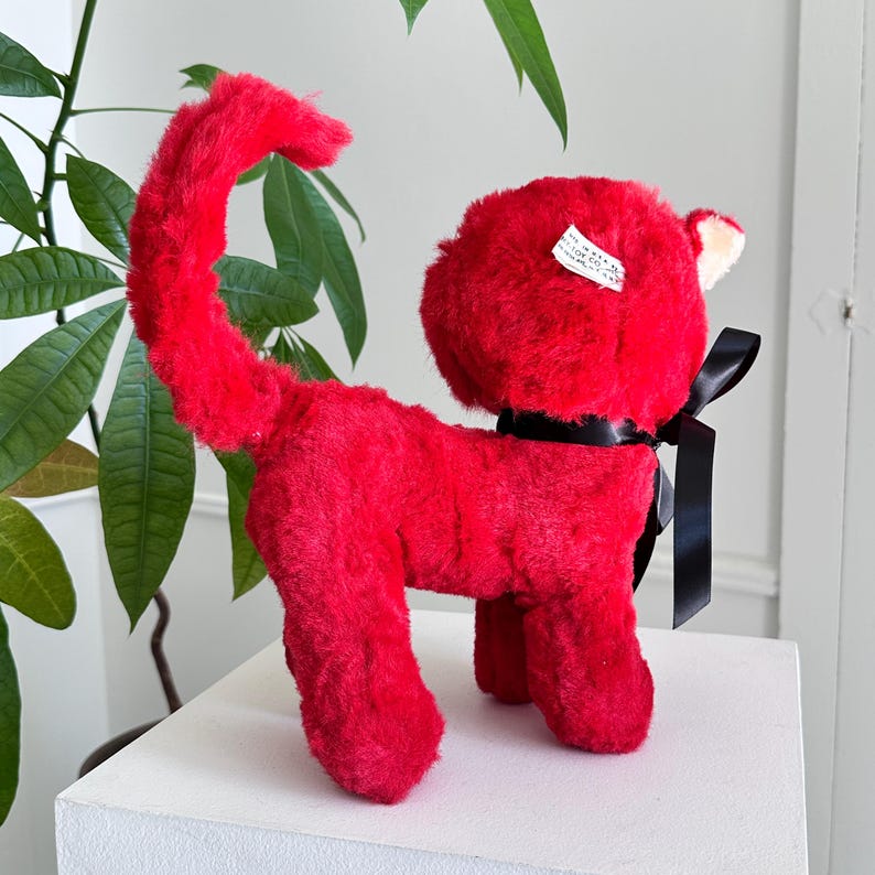 RARE Vintage 1950s Red Feisty Kitty Cat Rubber Face Plush Stuffed ...