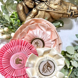 Kentucky Derby Wreath Vintage Rosette Horse Show Ribbon Pink & Gold 18 ...