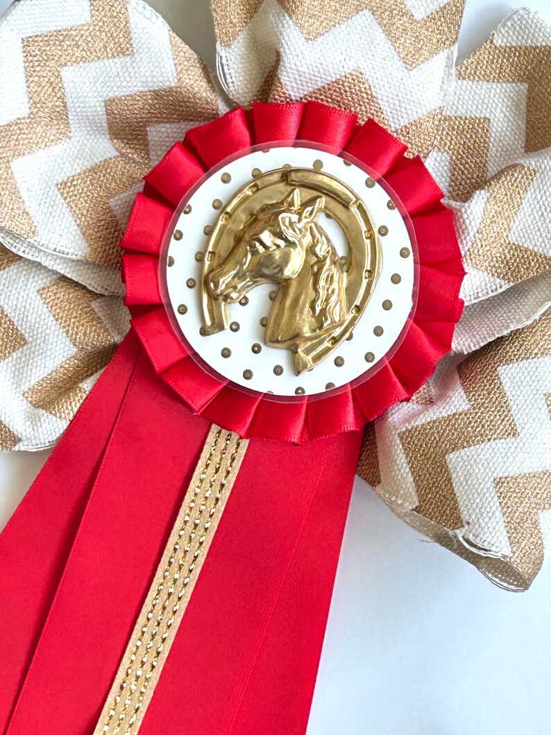 KY Derby Rosette Equestrian Ribbons Show Bows Bottle Topper Magnet Red ...
