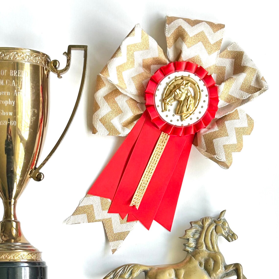 KY Derby Rosette Equestrian Ribbons Show Bows Bottle Topper Magnet Red ...