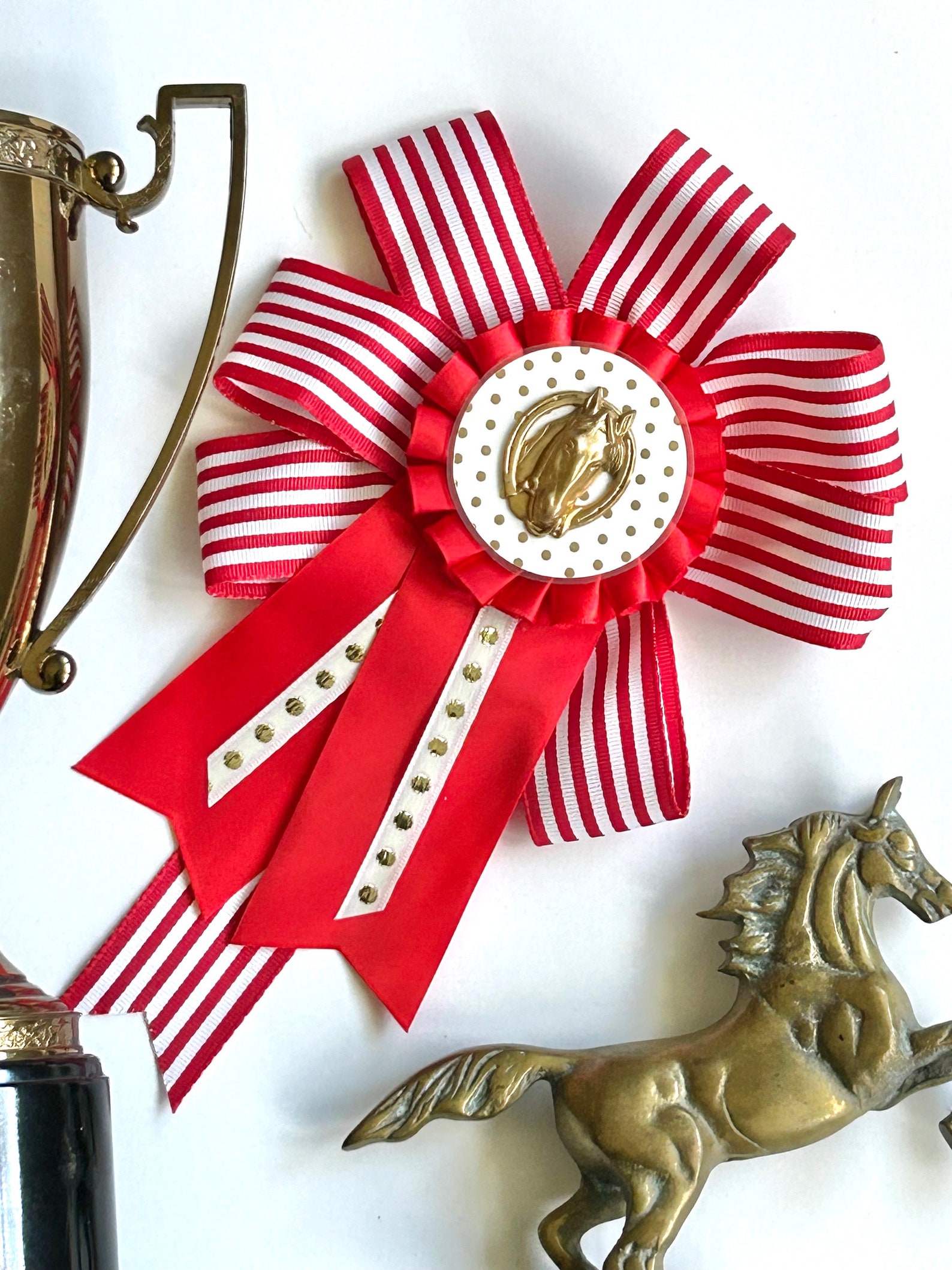 KY Derby Rosette Equestrian Ribbons Show Bows Bottle Topper Magnet Red ...