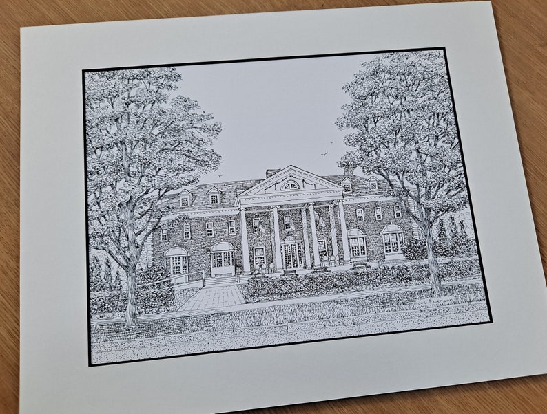 Colonial Club | Princeton University Eating Club | Pen and Ink | Fine ...