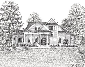 Drawing House Photo - Etsy