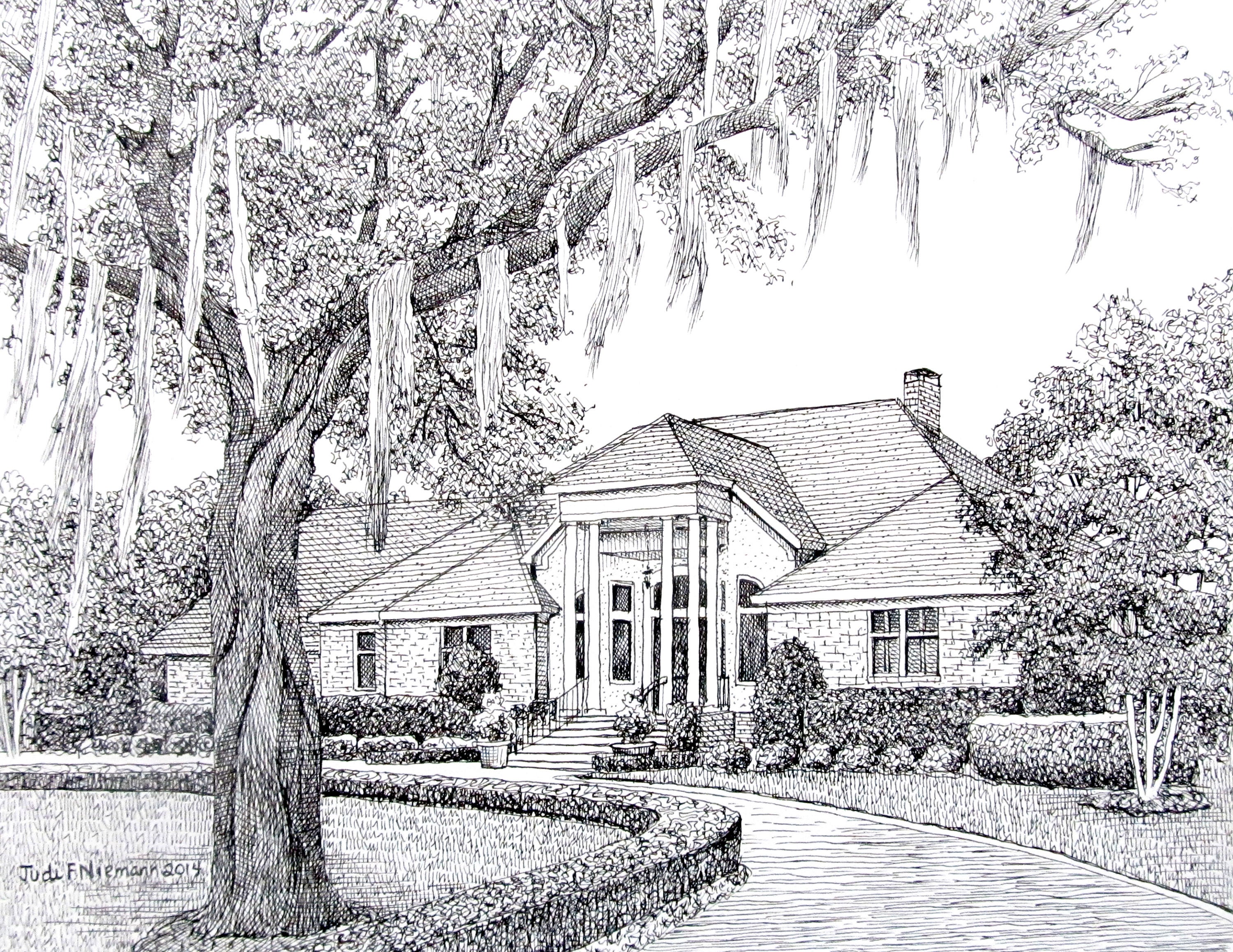 Custom Drawing of House From Photo | Commission House Portrait | Pen ...