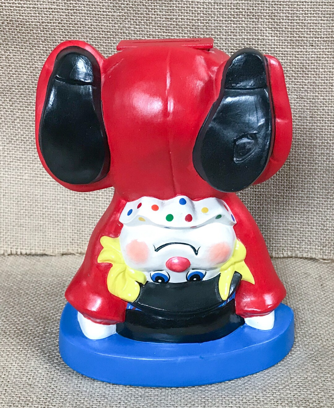 Silly Clown Doing Handstand Ceramic Coin Bank Hand Painted Whimsical ...