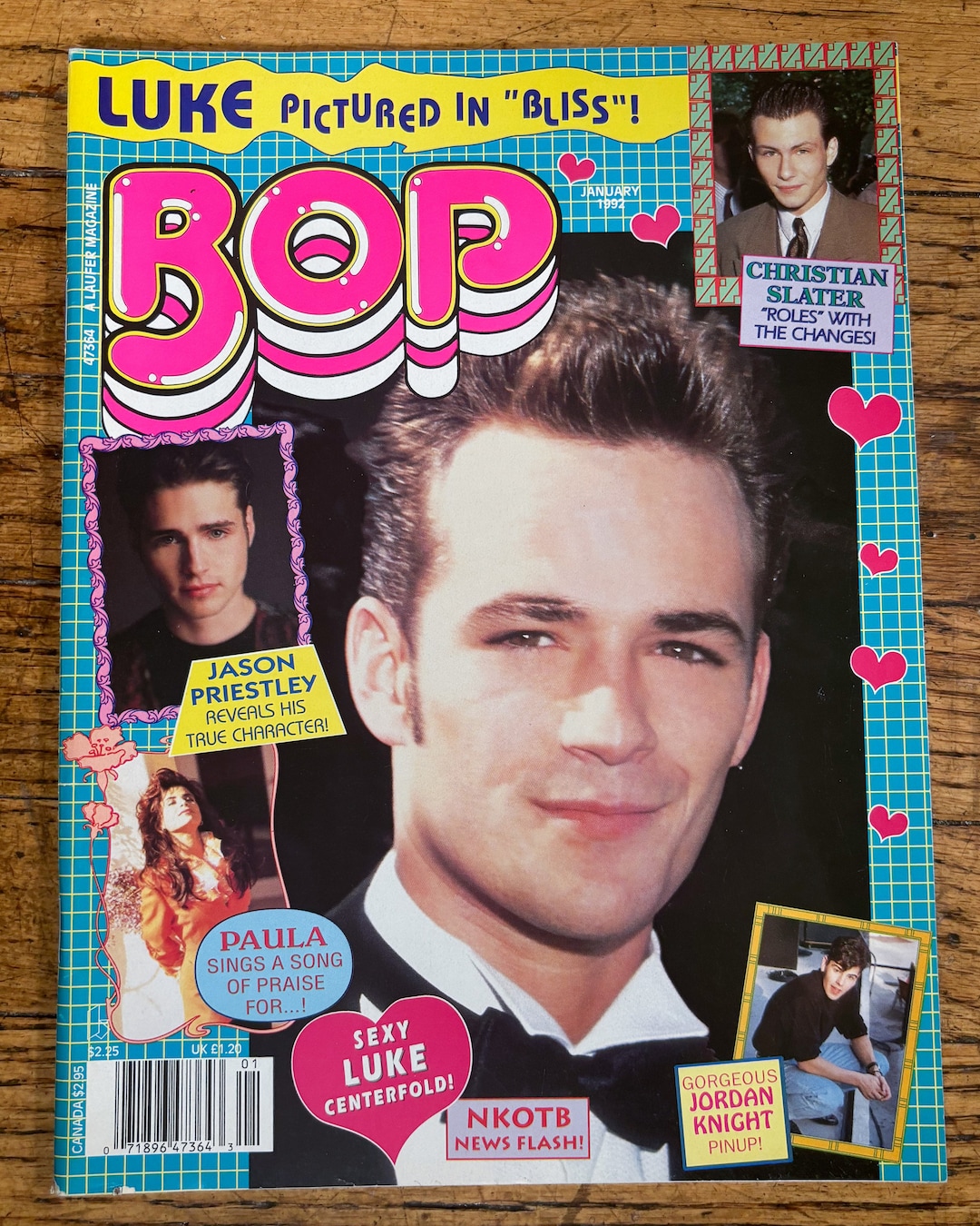 Bop Magazine January 1992 Luke Perry Jason Priestley Christian Slater ...