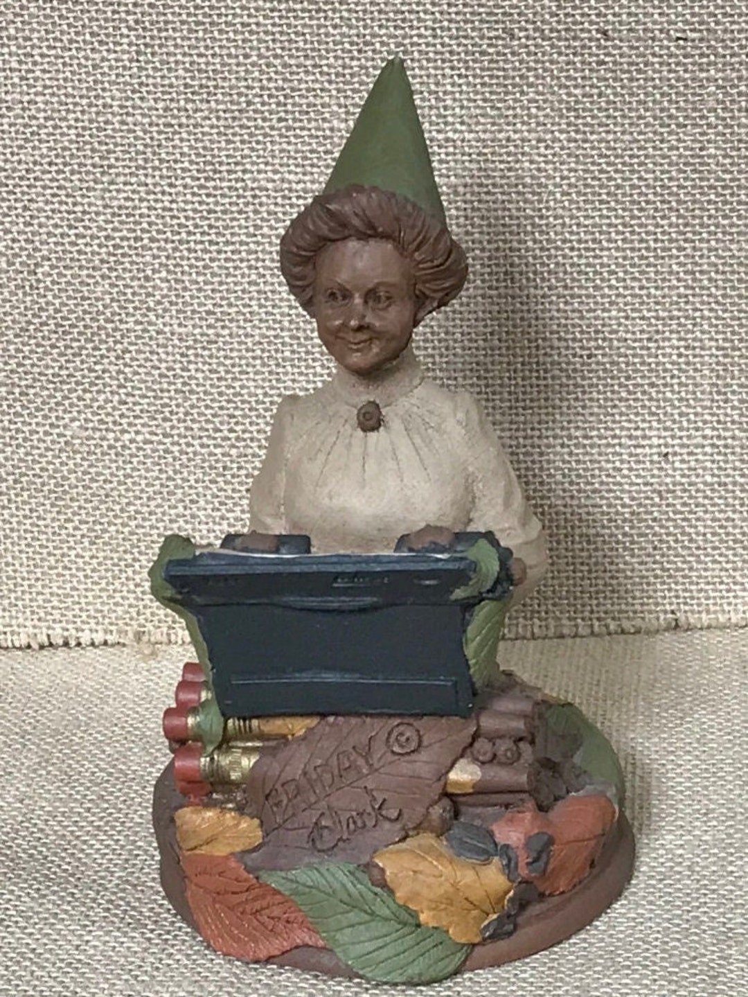 Vintage 1990 Tom Clark TGIF Friday Gnome Secretary Figurine Cottagecore ...
