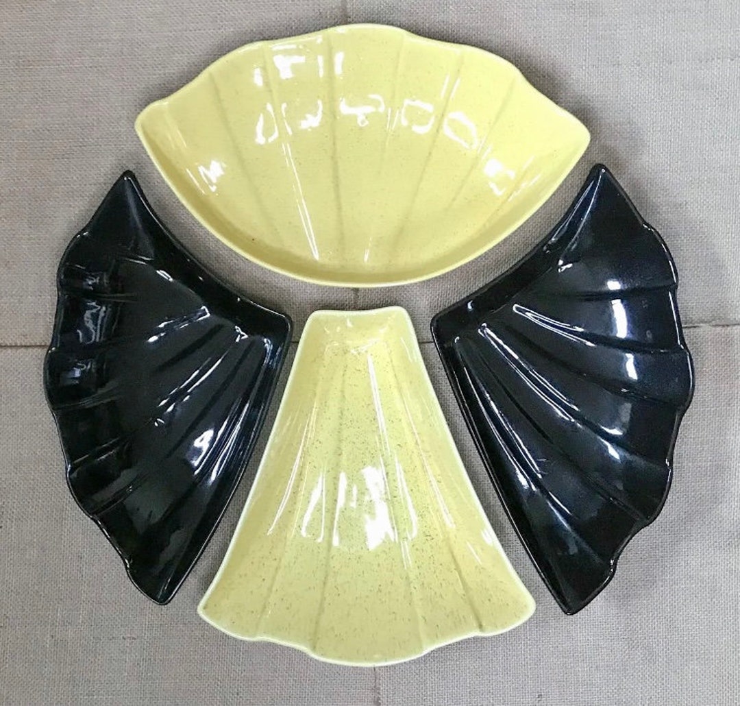 Vintage AC Davey Clam Shell Chips Veggies Dish Set Mid Century Modern ...