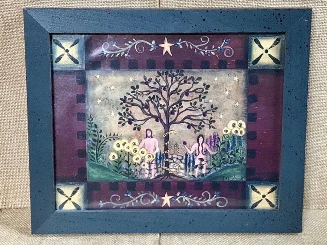 Vintage Garden of Eden Amy Schmidt Tree of Knowledge Framed Art Print ...