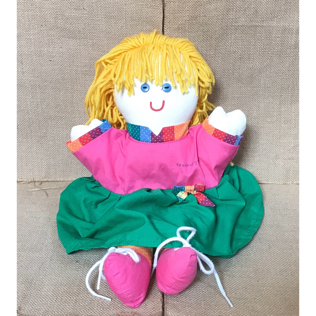 Vintage Treehuggers Plush Caucasian Girl Hand Puppet Doll Yellow Hair ...