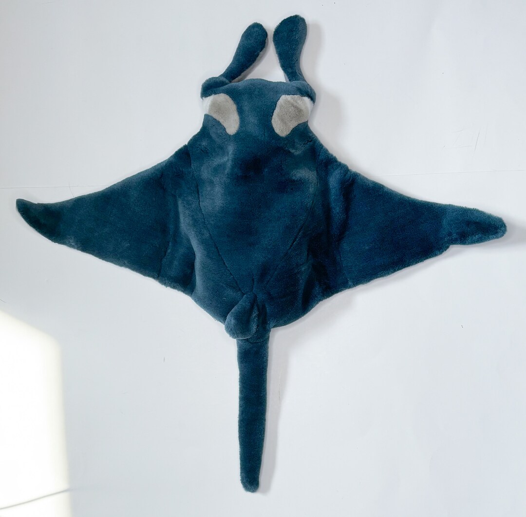 Vintage Blue Plush Stingray Hand Puppet Stuffed Animal Toy Sea Life ...