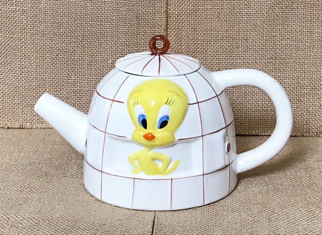 Vintage 1997 Giftco Tweety Bird Birdcage Ceramic Teapot Warner Brothers ...