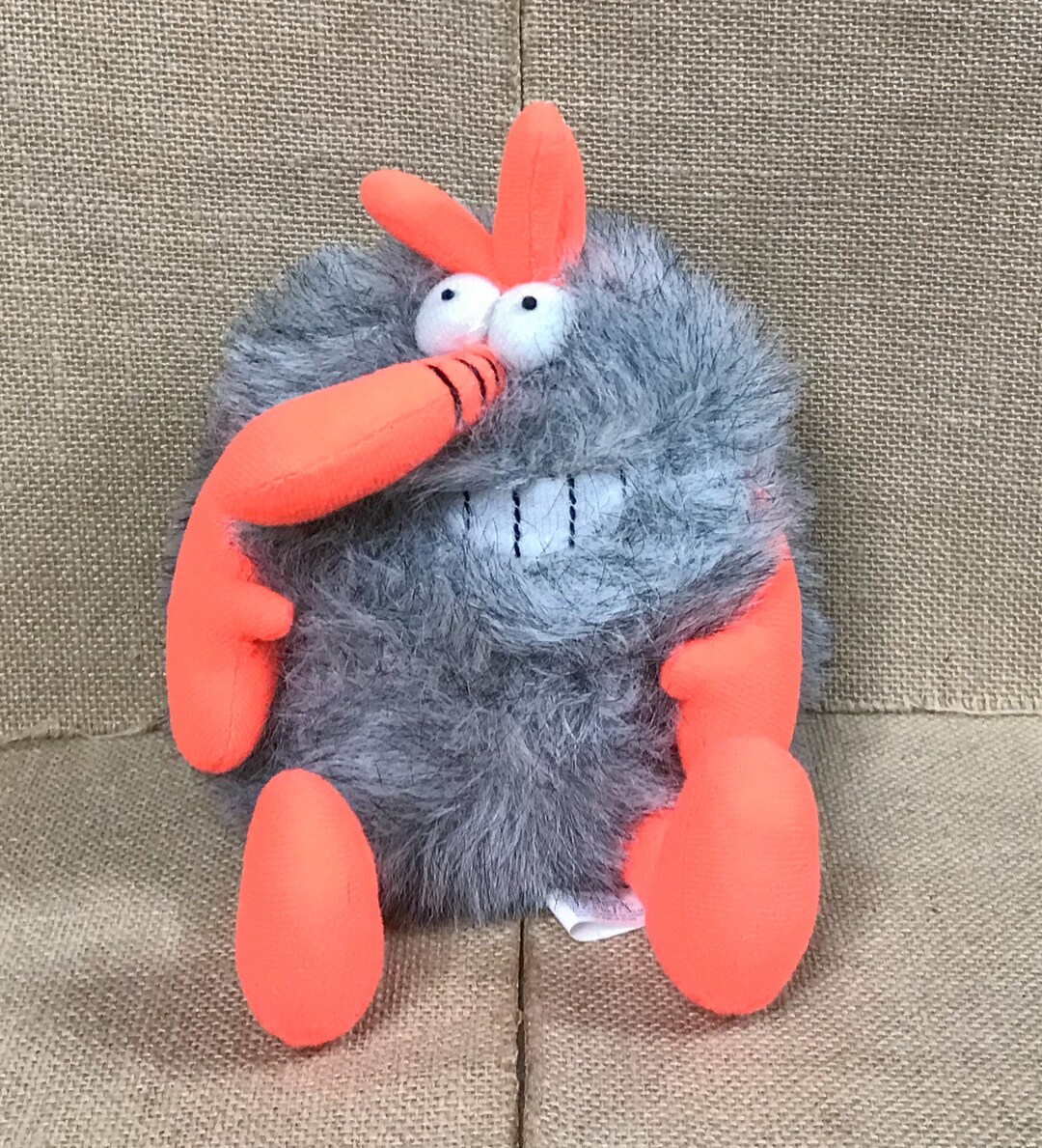Vintage Rare BJ Toy Co Gray Troll Plush Stuffed Animal Weirdo Oddball ...