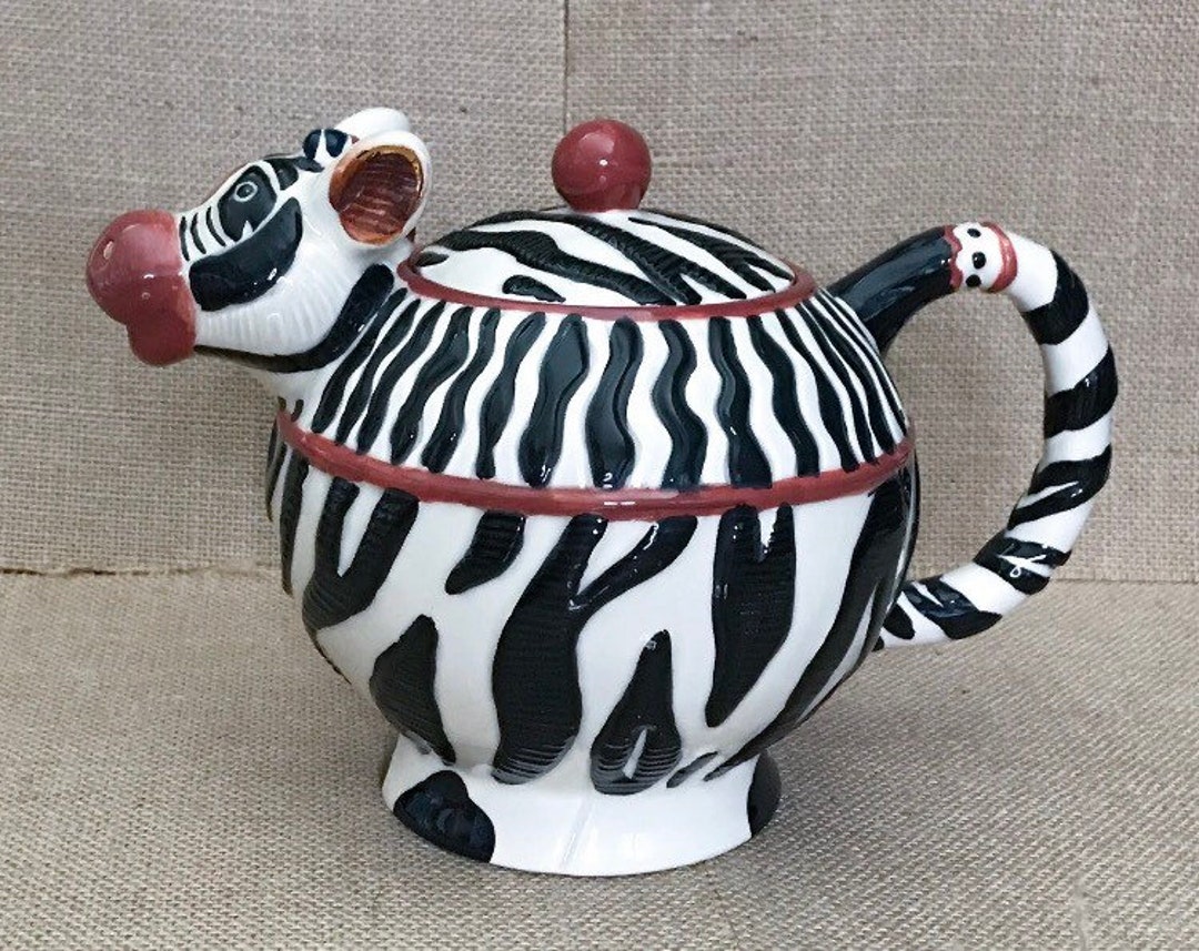Vintage Anthropomorphic Zebra Ceramic Teapot Whimsical Kitsch Novelty ...