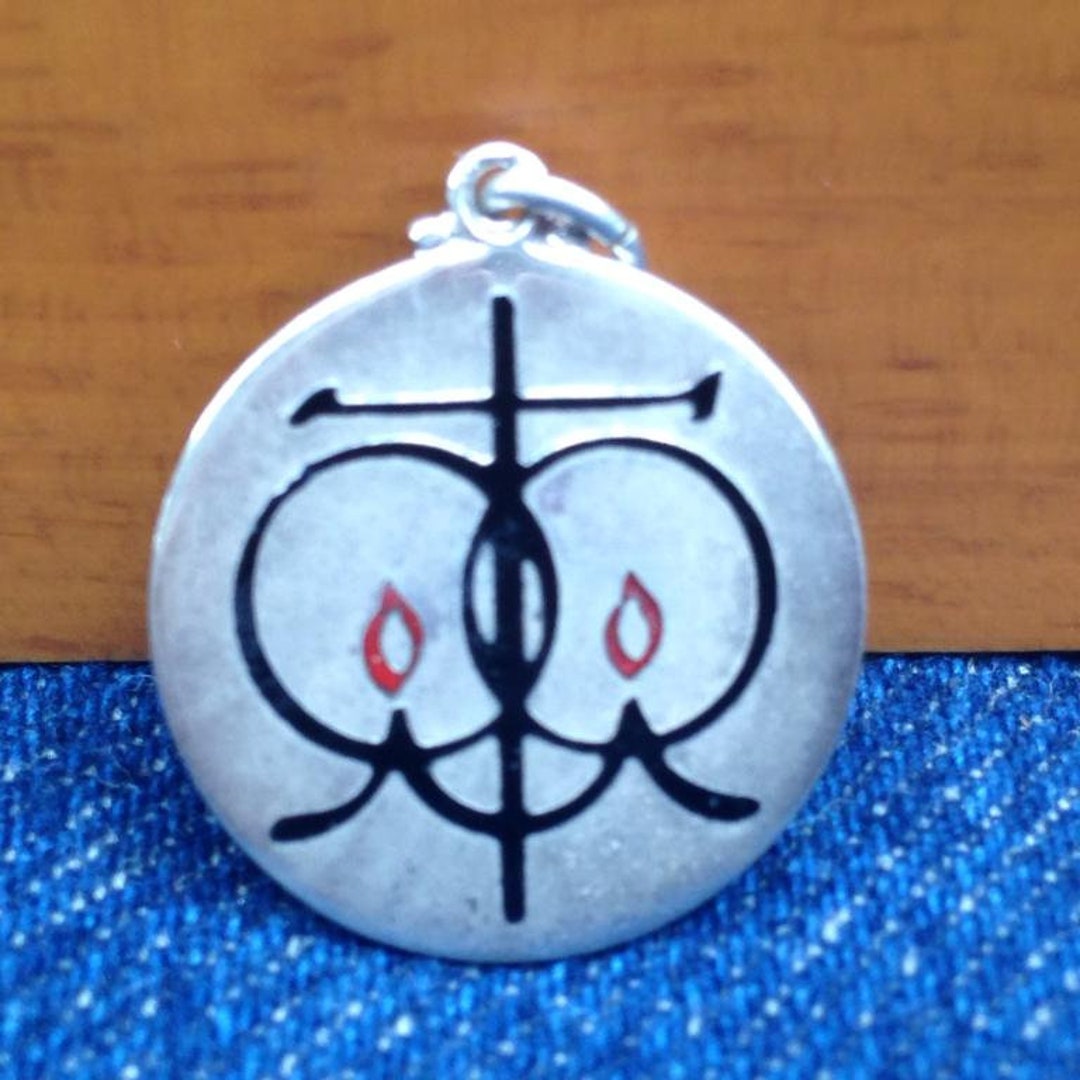 Vintage CREED Sterling Silver Cross Pendant Black & Red Enamel Symbolic ...