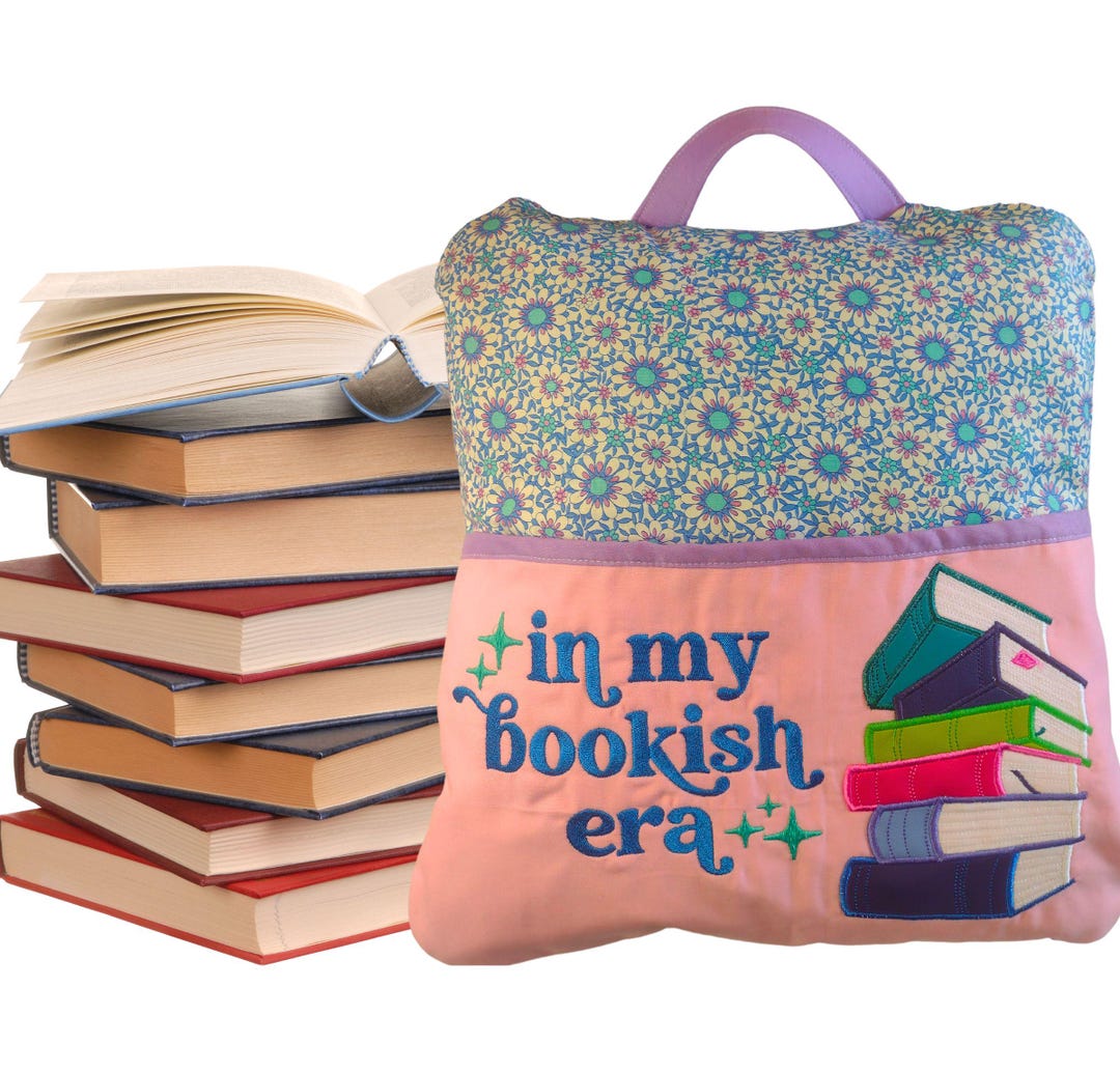 Book Pillow - Bookish Era - Bookish - Cozy Reading Pillow - Embroidered ...