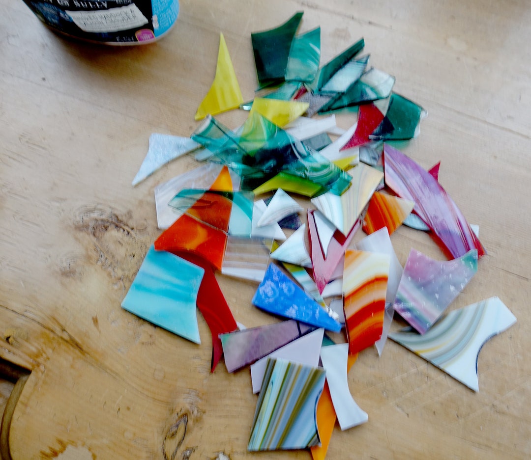 Stained Glass Cullet off Cuts for Jewellery Making, Mosaics, Glass ...