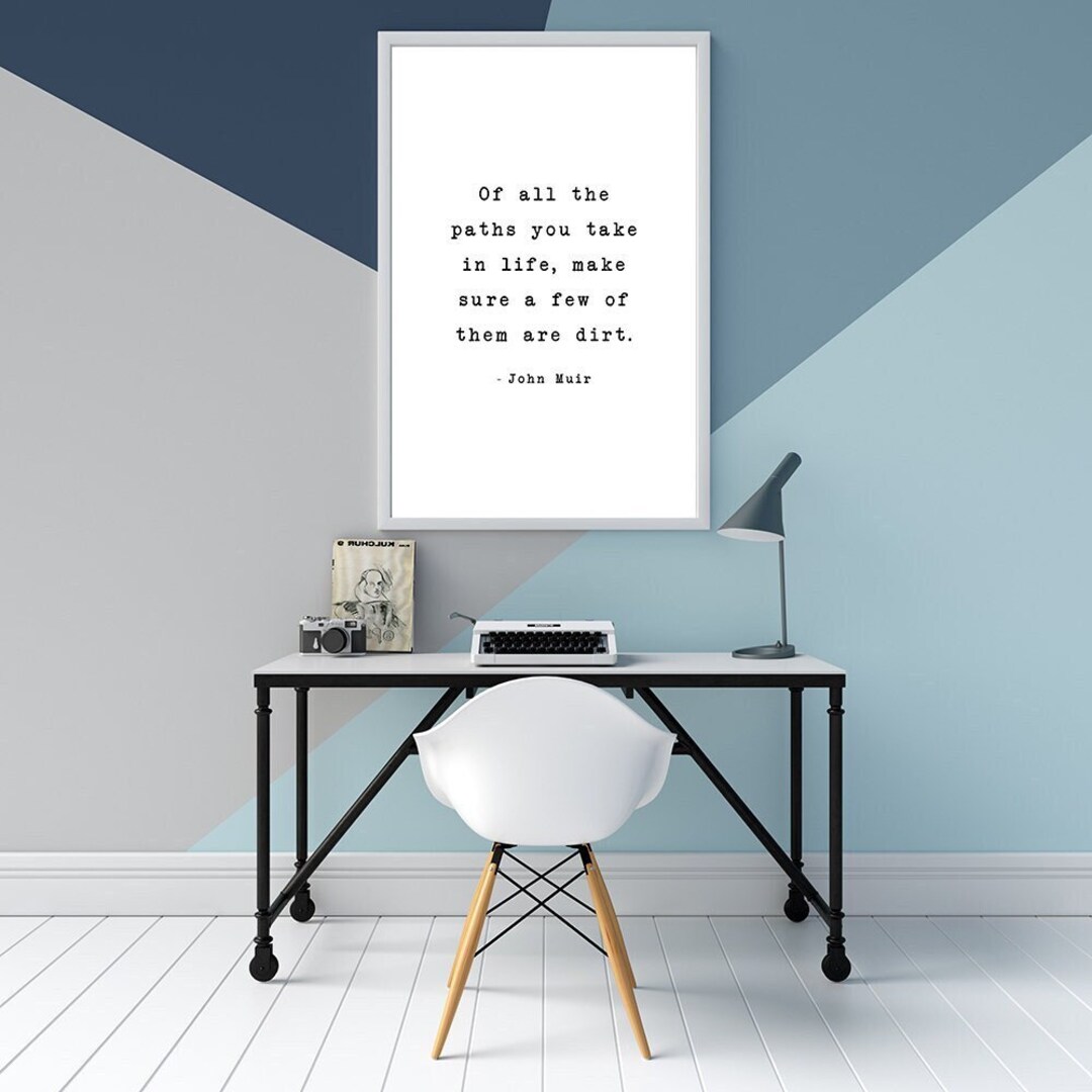 John Muir Quote Art of All the Paths You Take Printable Poster ...