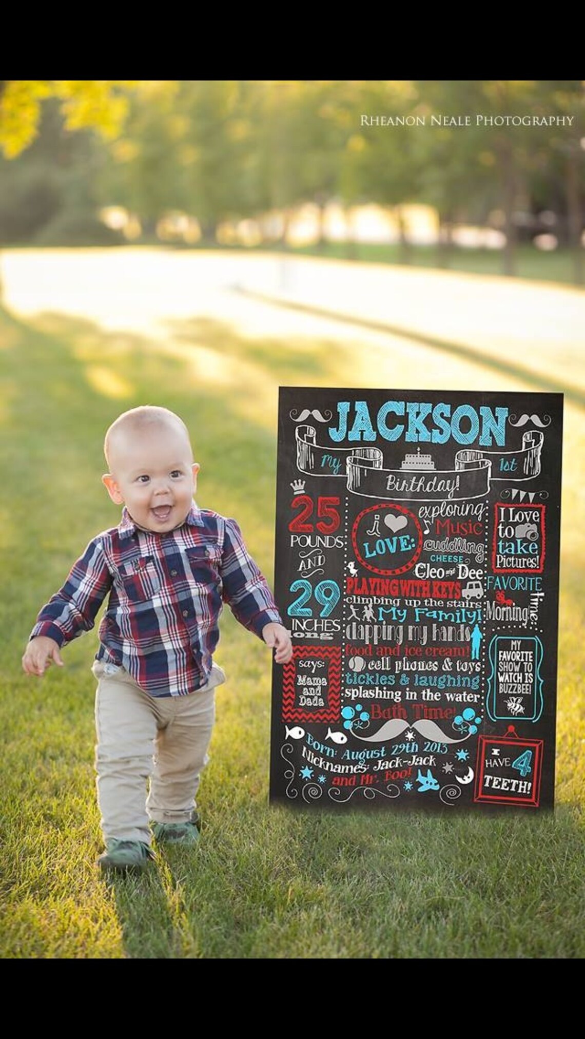 1st Birthday Red and Teal Chalkboard Poster Sign Printable - Etsy